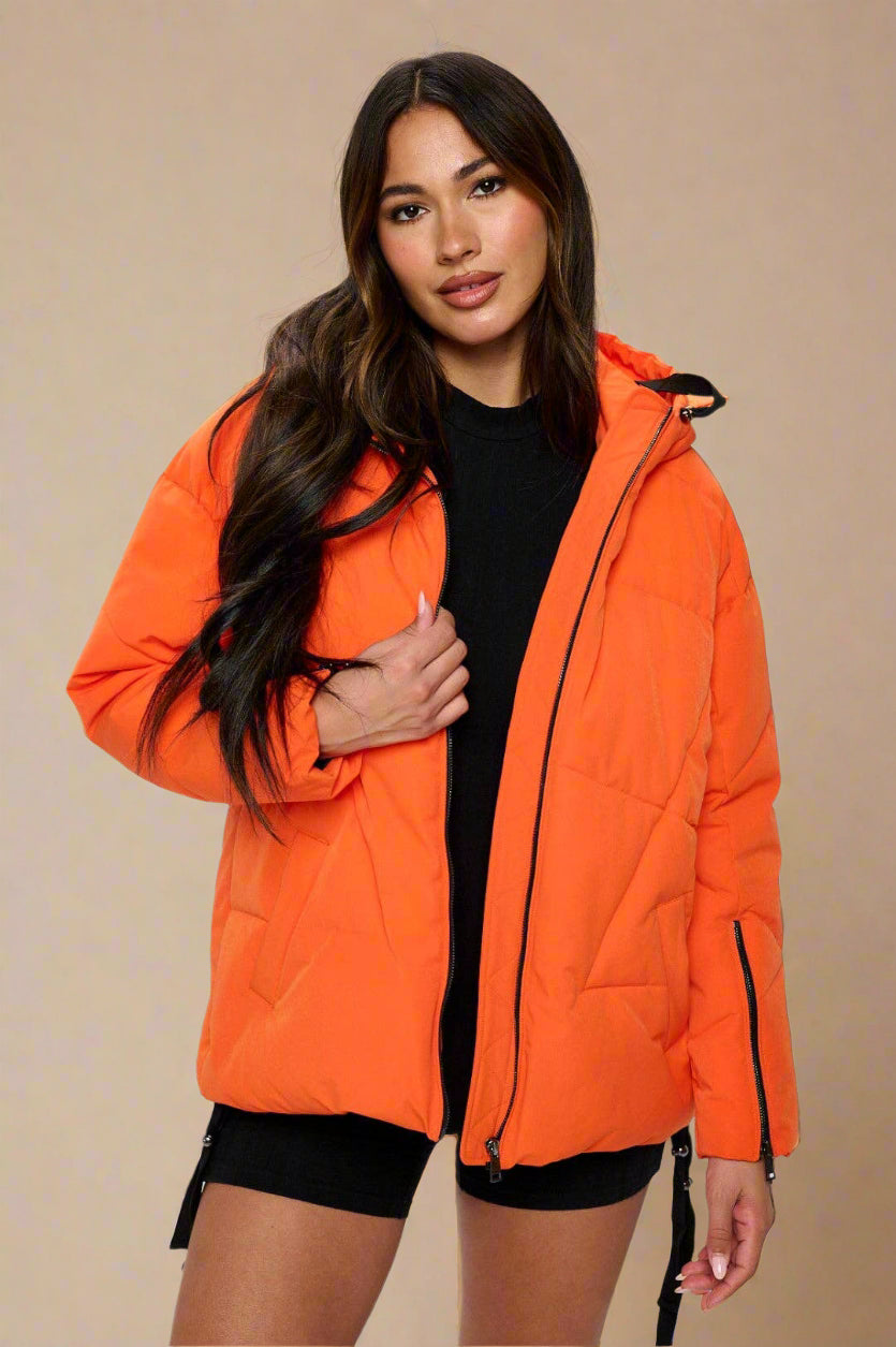 Summit Shield Puffer Jacket - Orange Neon Bright Coalition Apparel Fun ...