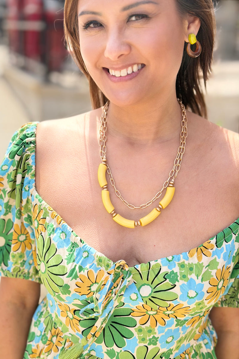 Holly Necklace - Yellow Michelle McDowell Gold Fashion Jewelry Layered ...
