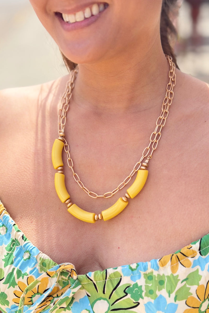 Holly Necklace - Yellow Michelle McDowell Gold Fashion Jewelry Layered ...