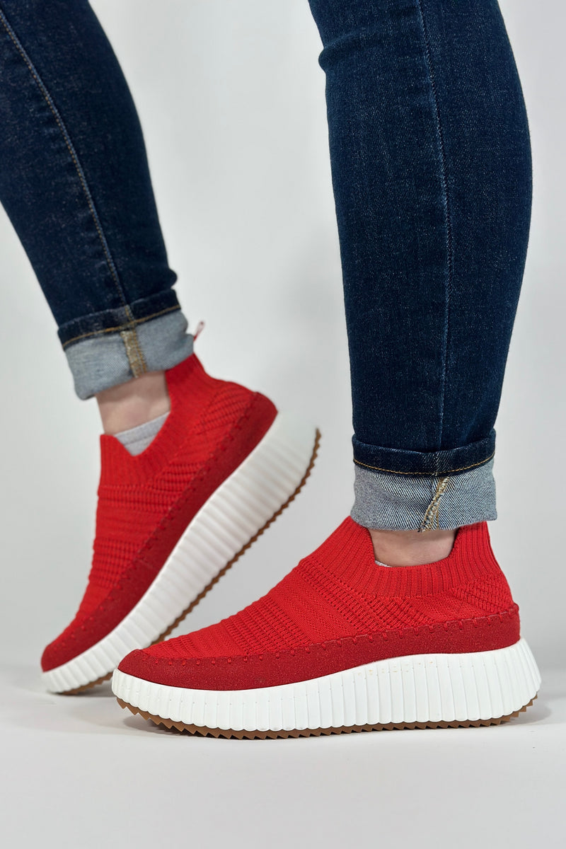 Delmar Slip On Sneaker - Red Lightweight Breathable A Rider Girl Fun – Spot