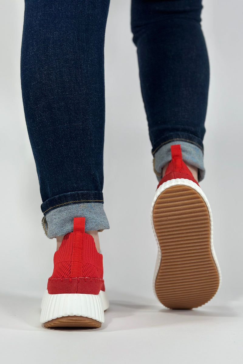 Delmar Slip On Sneaker - Red Lightweight Breathable A Rider Girl Fun – Spot