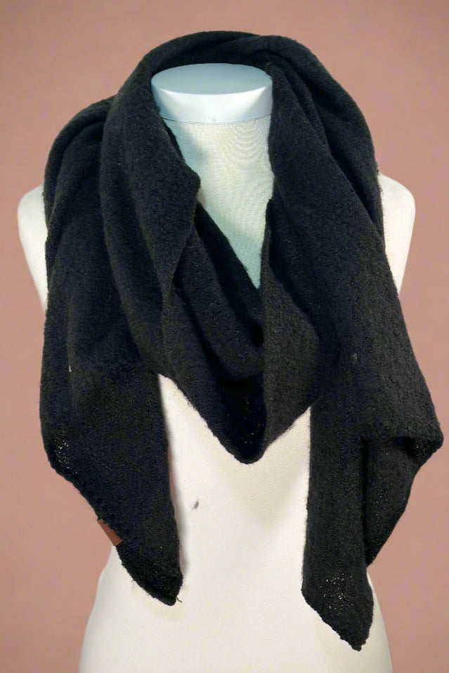 Whip Stitch Edge Scarf Hana Soft Warm Winter Angled Hem Cold Weather – Spot