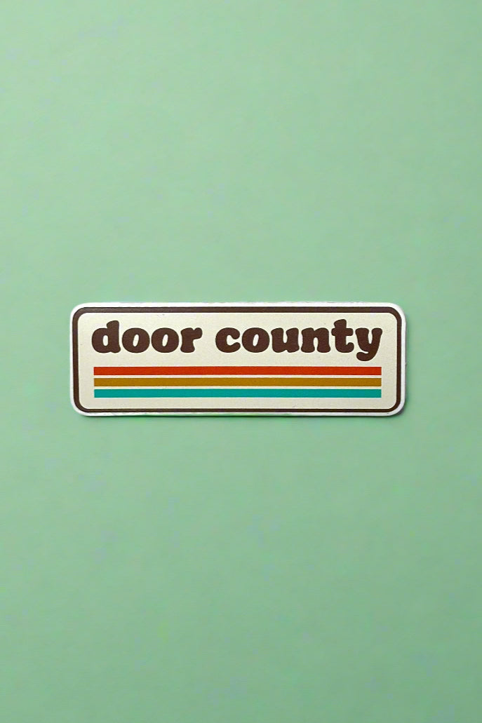 Door County Retro Sticker Vinyl Wisconsin Small Mugsby Custom Souvenir ...
