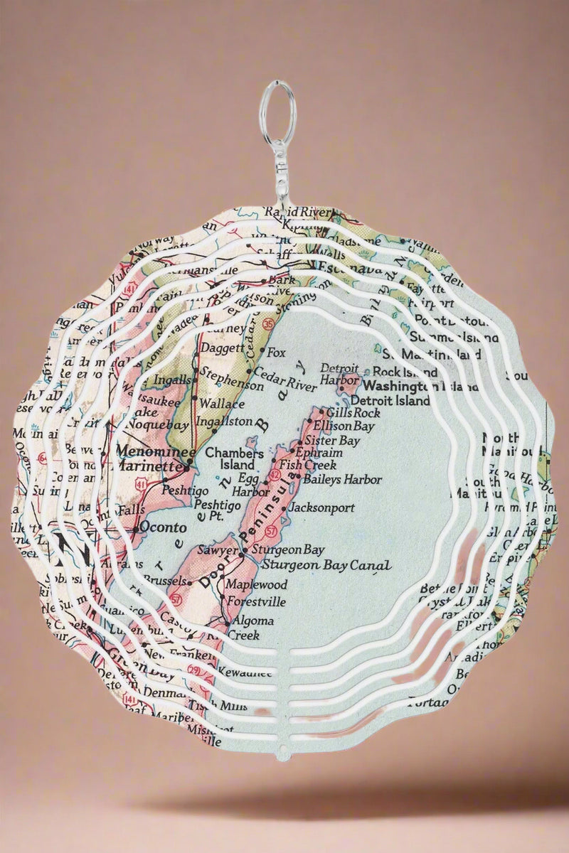 Door County Wisconsin Map Spinner USA Made Daisy Mae Designs Peninsula ...