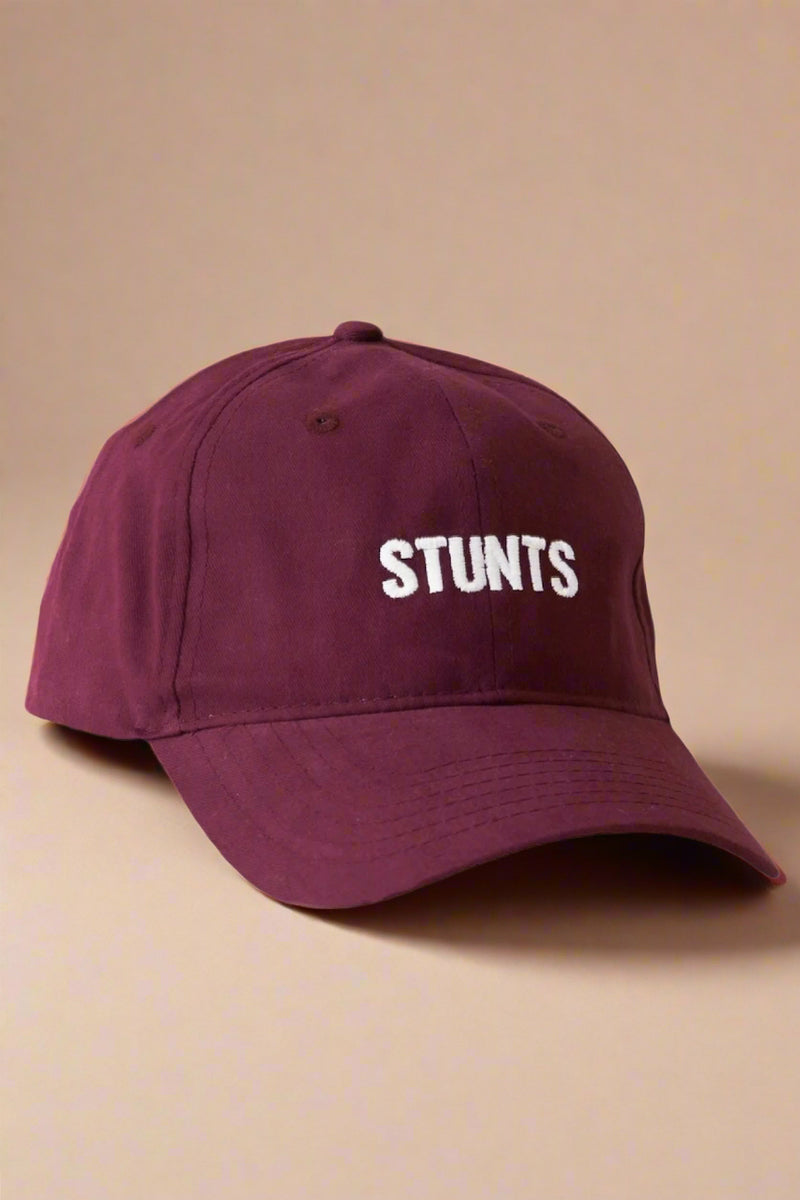 'Stunts' Embroidered Film Role Baseball Cap - Maroon PSP Movie Lovers ...