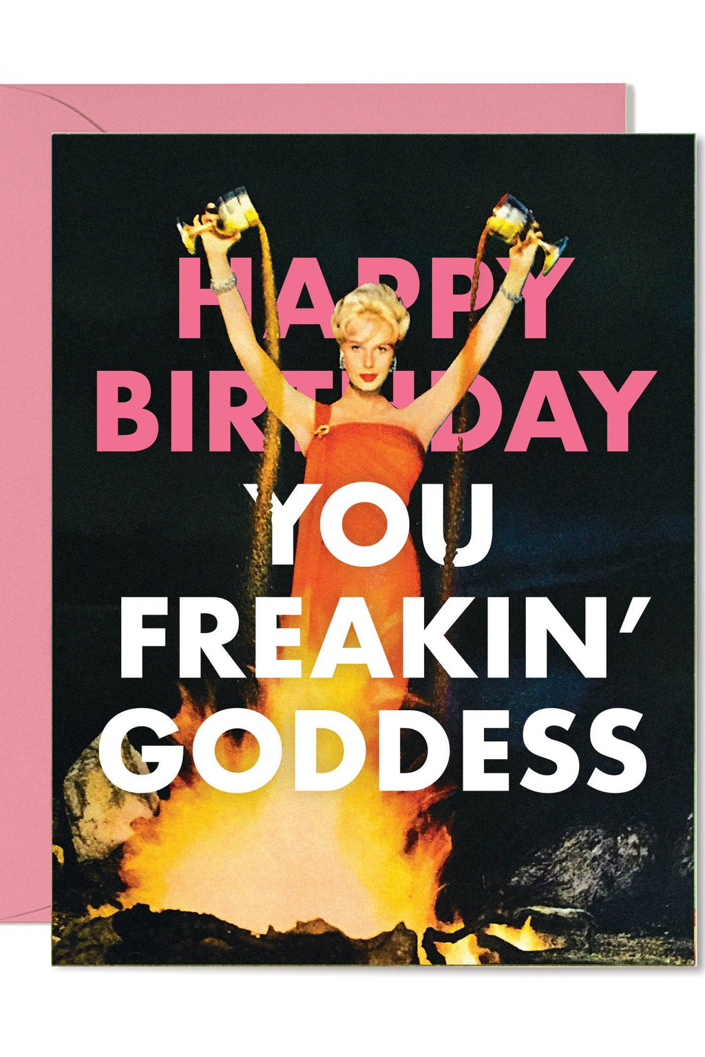Birthday - Goddess Retro Greeting Card Cute Vintage Photo Funny Humor ...