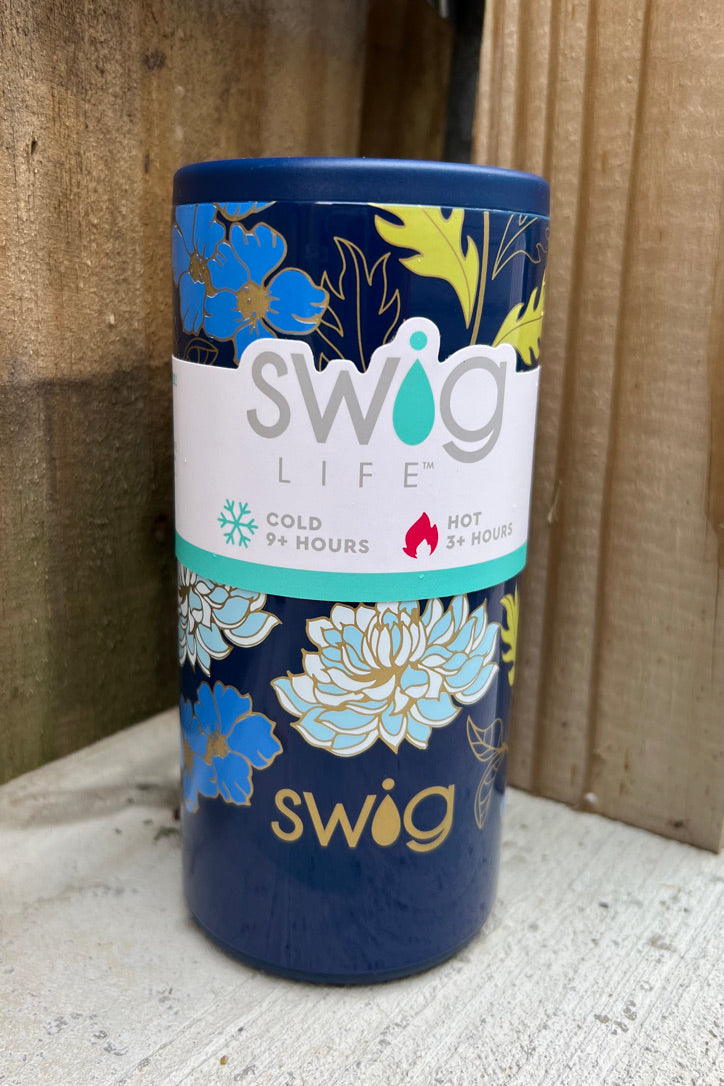 Swig - Water Lily Blue Flowers Hot Cold Drink Insulated Cup Holder – Spot